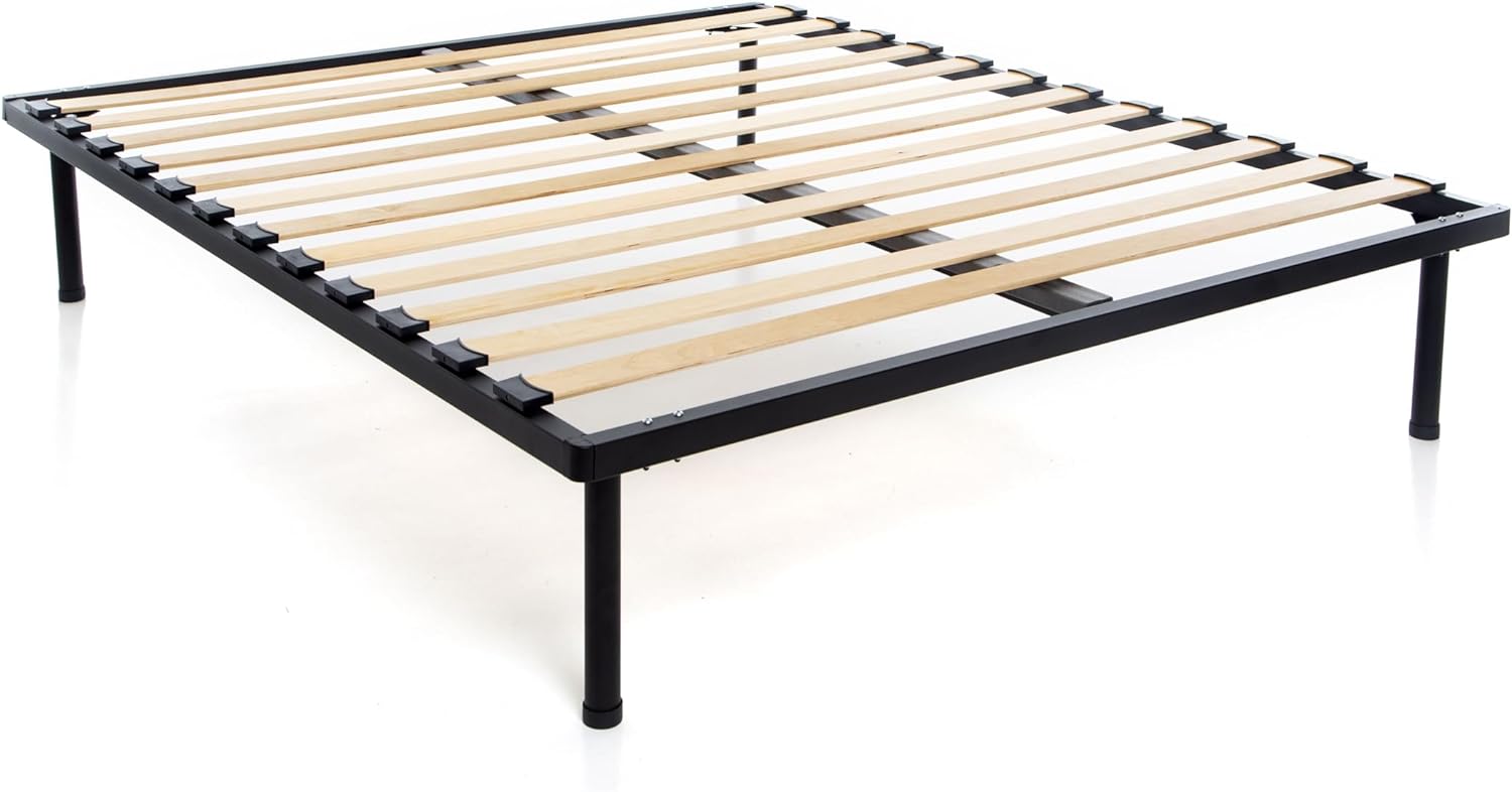 Sommier double 160x190, stabilité maximale, lattes de lit doubles et 4 ...