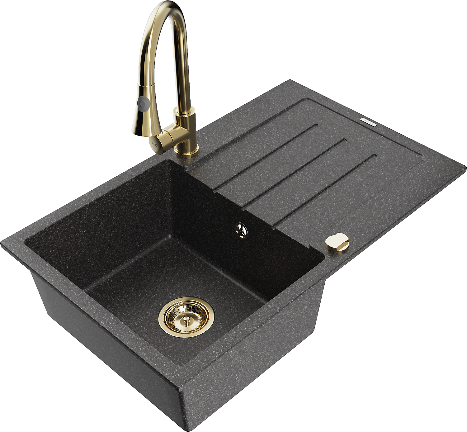 Mexen Bruno zlewozmywak granitowy 1-komorowy z ociekaczem i baterią ...