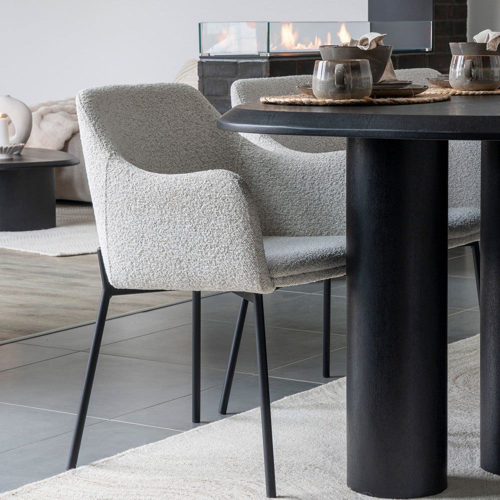 Tirano - Table à manger 8 personnes ovale en bois - Noir | Leroy Merlin