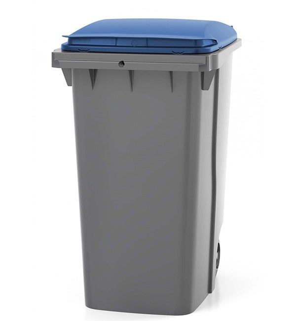 Conteneur poubelle 360 litres à préhension frontale - couvercle Bleu ...