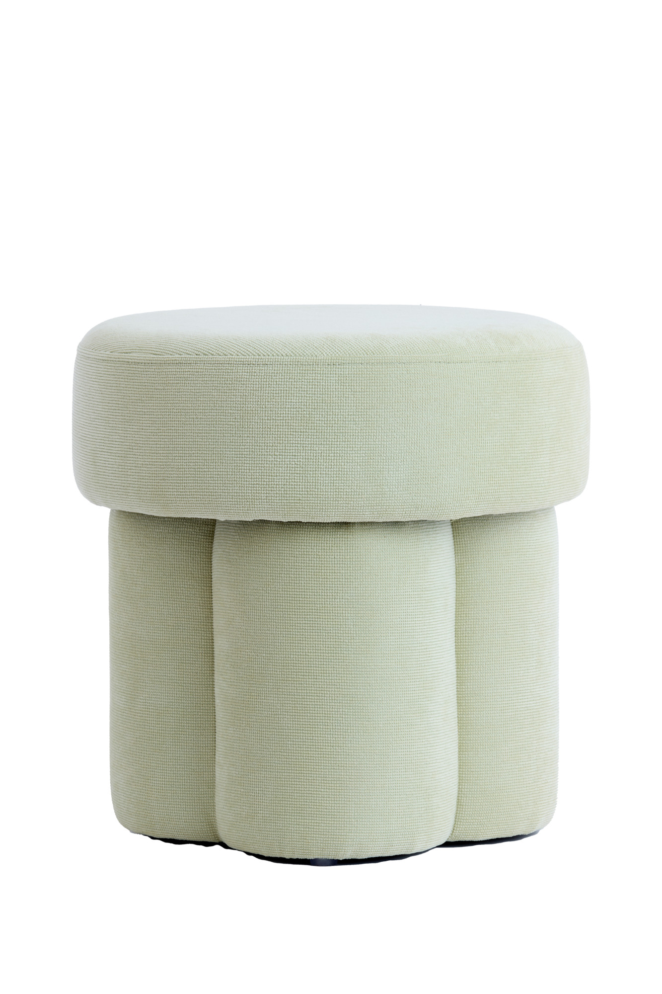 Light & Living Puff CURTEA en suave color verde – Ø42x43 cm | Leroy Merlin