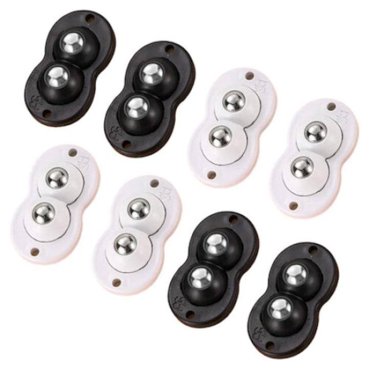 Juego de 8 mini ruedas giratorias, BGHYHYHI, plástico, capacidad de 15 ...