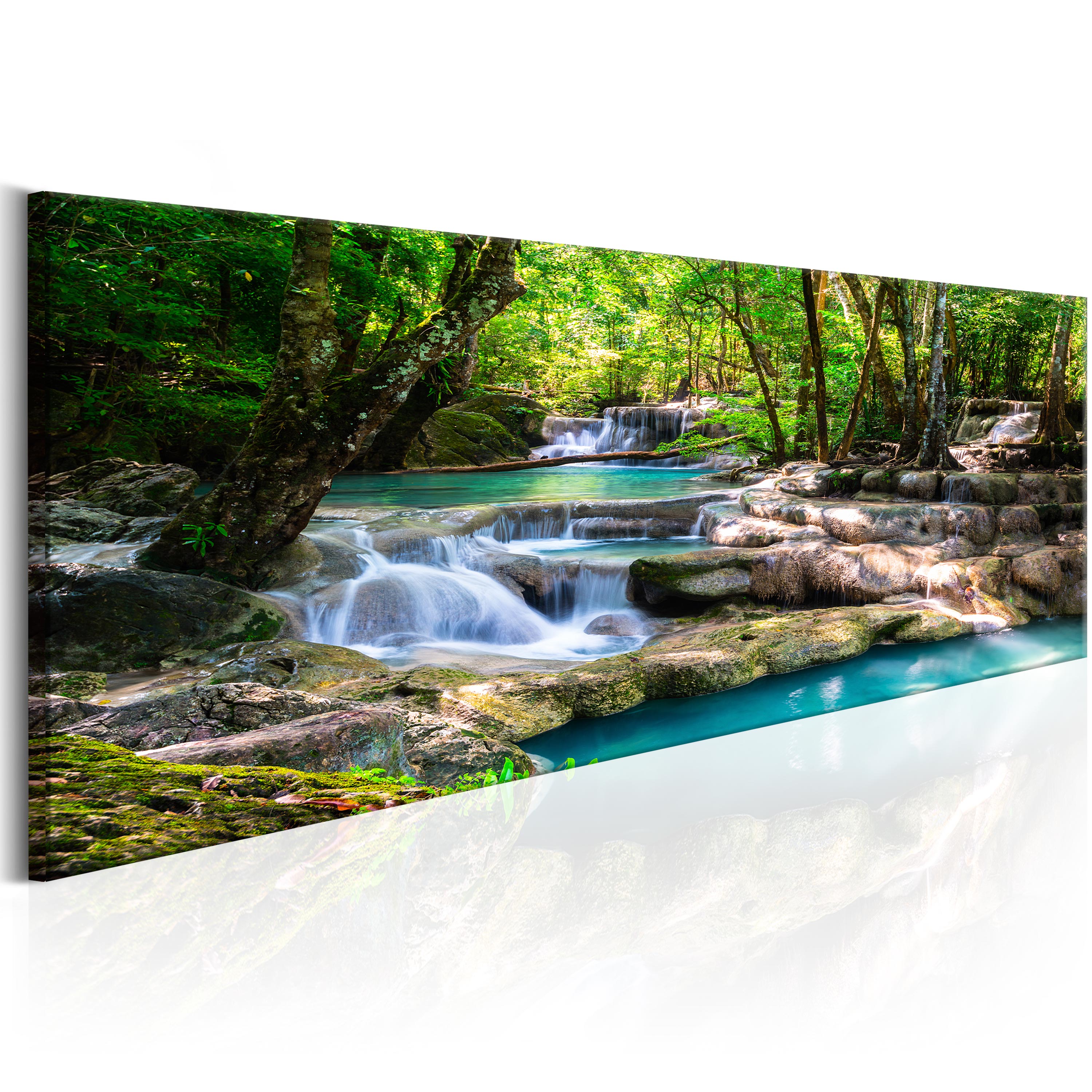 Tableau - Nature: Forest Waterfall [120x40] | Leroy Merlin