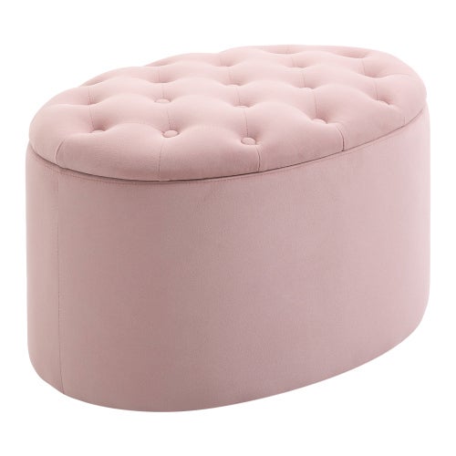 Banc rose rembourré avec rangement, 71 x 52 x 42 cm pour salon | Leroy ...