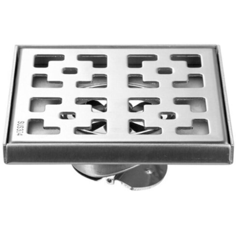 Bonde de douche à l'italienne 10x10cm, siphon de sol extérieur en acier ...