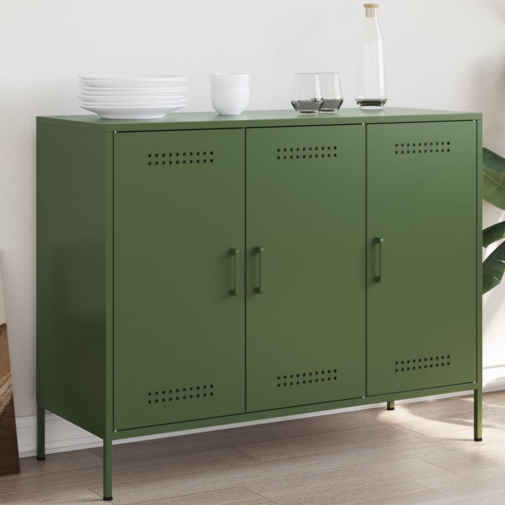 Buffet vert olive 100,5x39x79 cm acier laminé à froid | Leroy Merlin