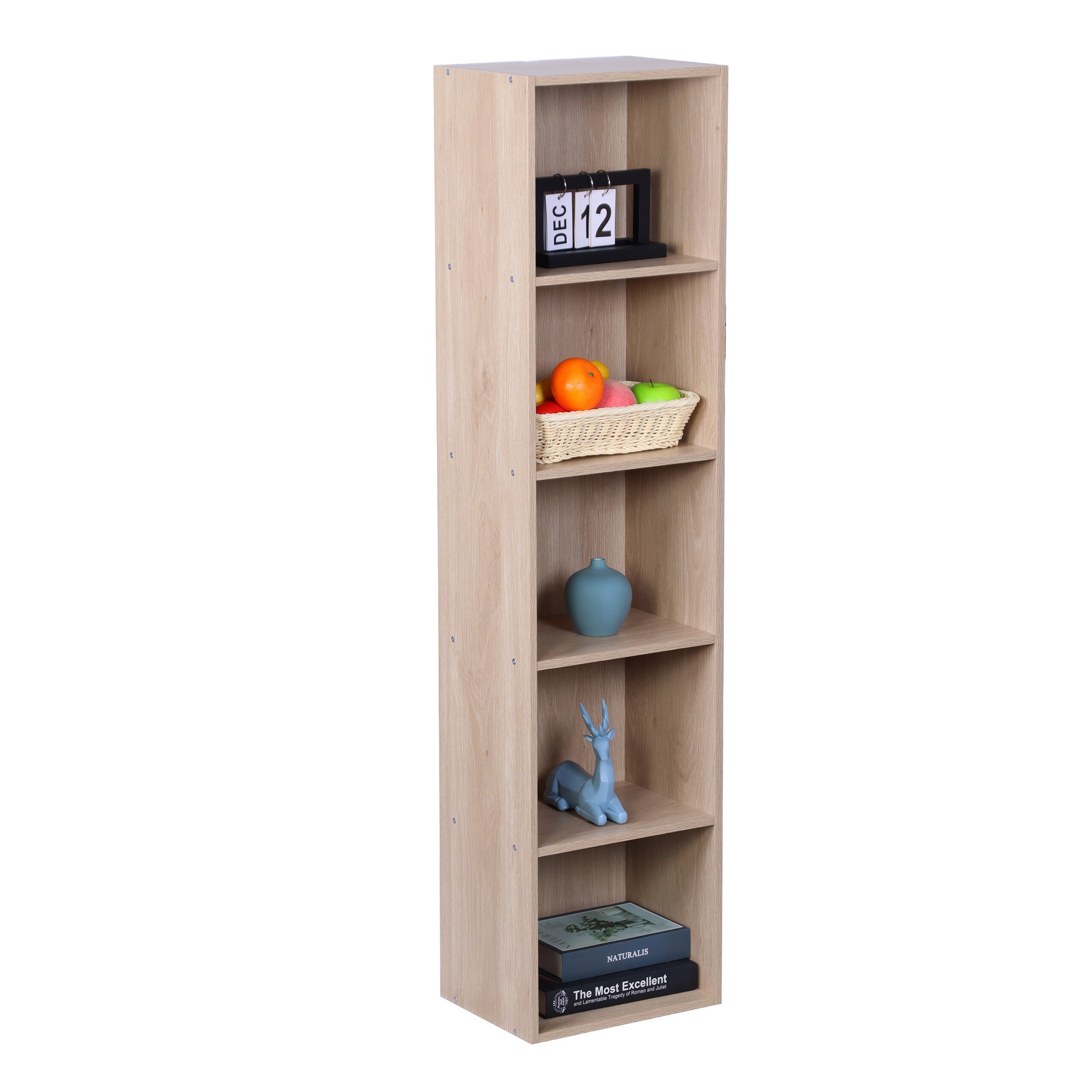 Bibliothèque HxLxP: 132 x 32 x 24 cm, 5 compartiments, étagère en cubes ...
