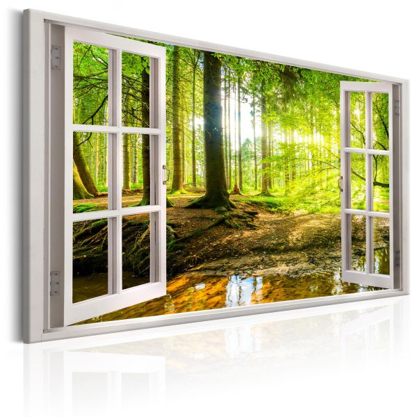 Tableau Window: View on Forest 90x60 cm | Leroy Merlin