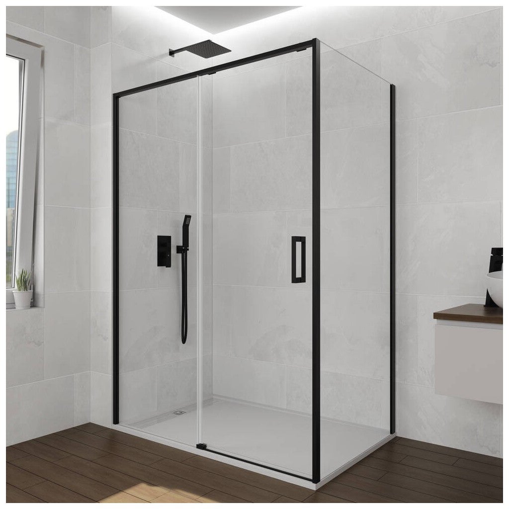 Mampara Frontal + Lat75 Twenty Negro 115-120/72-74 | Leroy Merlin