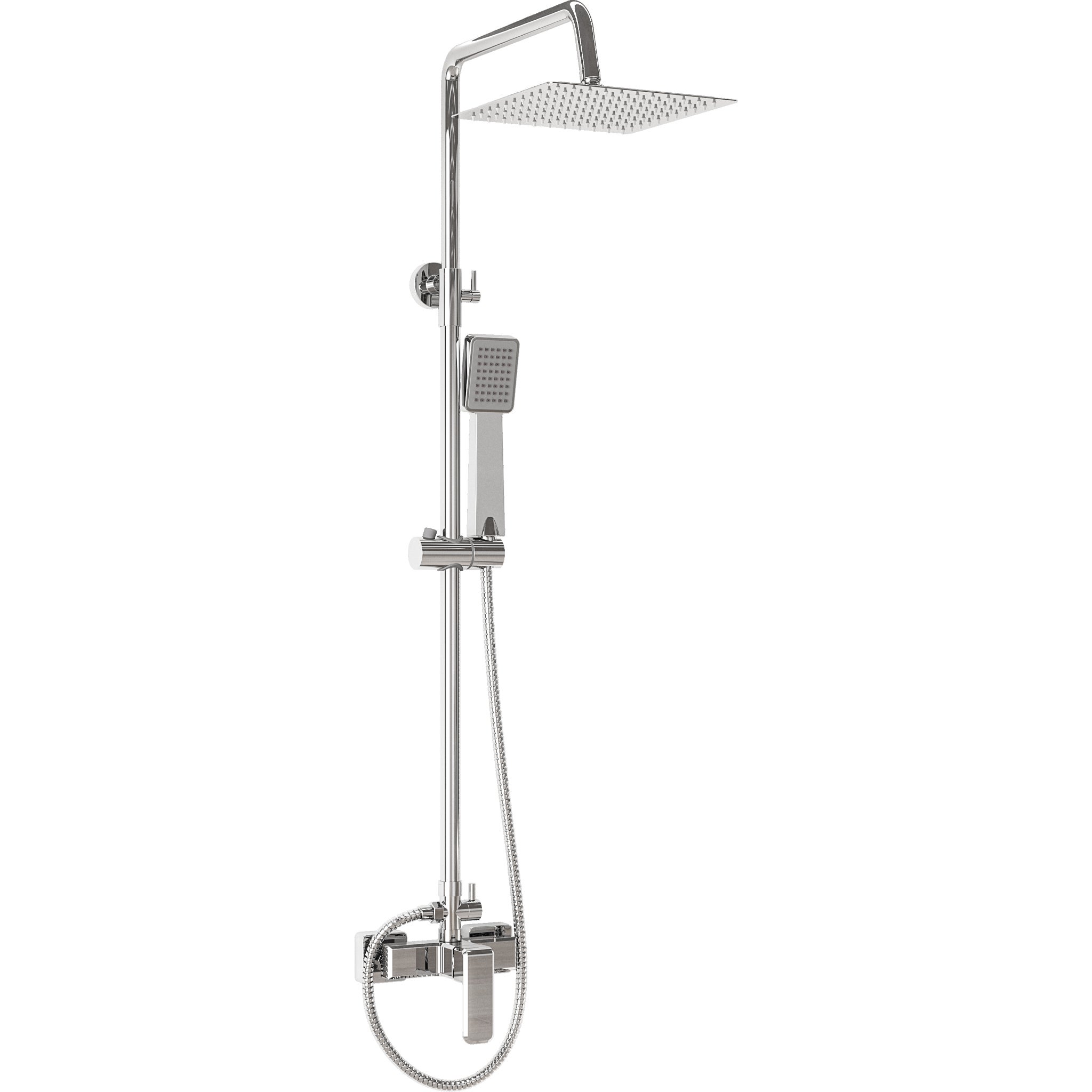 Valaz Barre de douche carrée monocommande réglable jusqu'à 120 cm ...