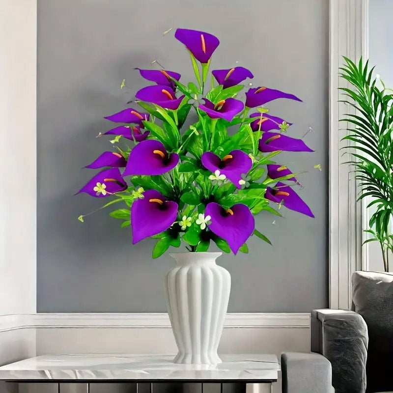 Ramo de flores artificiales: calas blancas. Decoración de mesa para ...