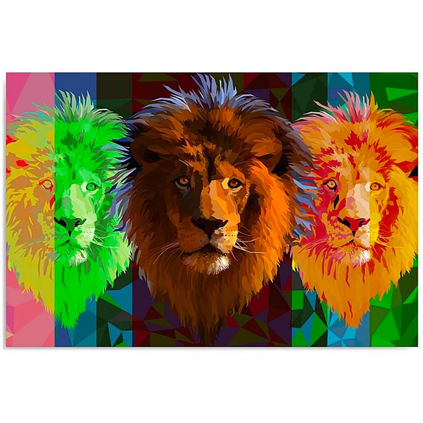 Tableau bois trois lions | Leroy Merlin