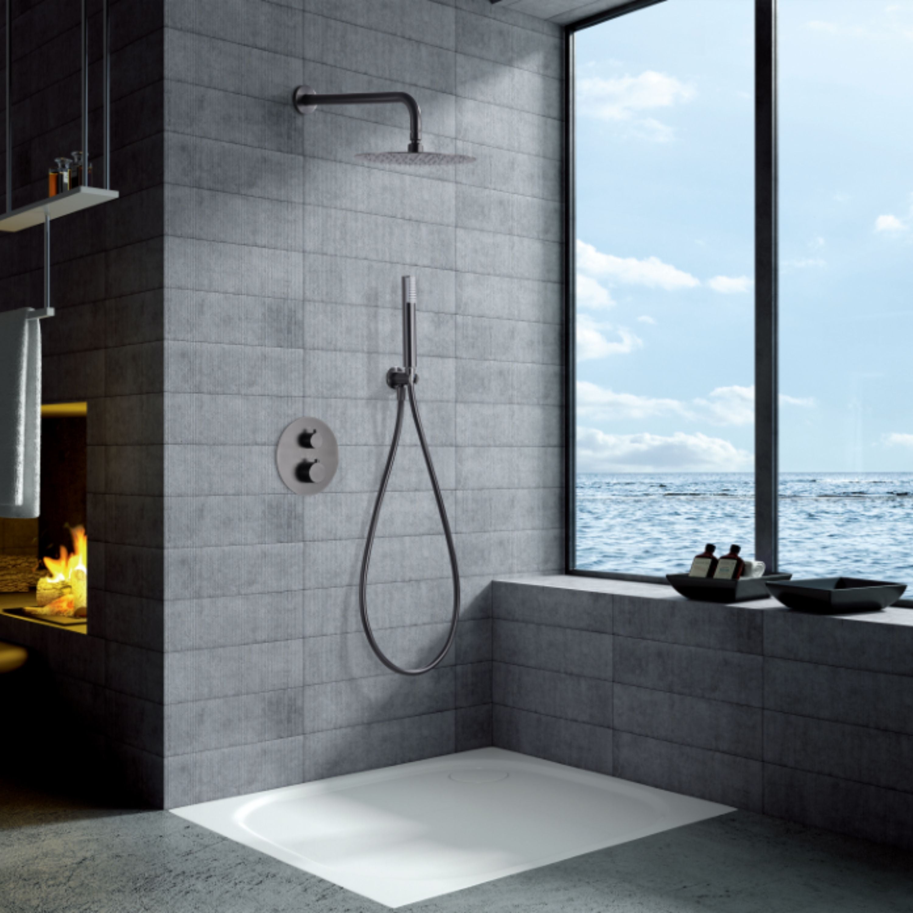 IMEX - Columna Ducha Empotrada Termostatica sin Grifo | Conjunto de ...