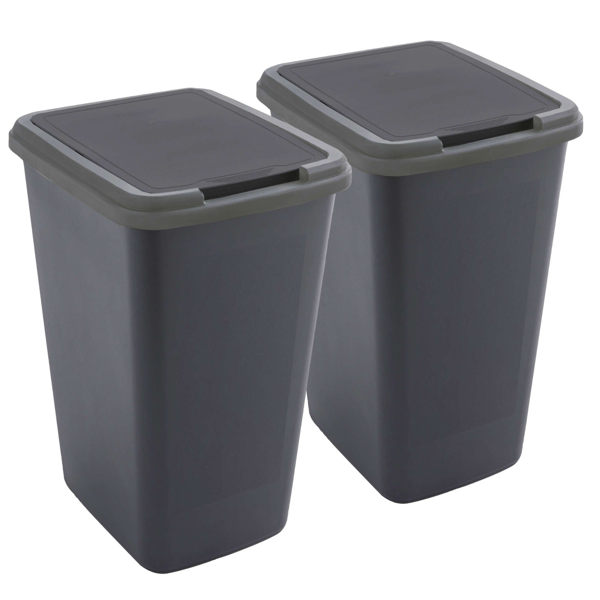 Lot de 2 poubelles de tri sélectif d'intérieur 50 litres en plastique ...