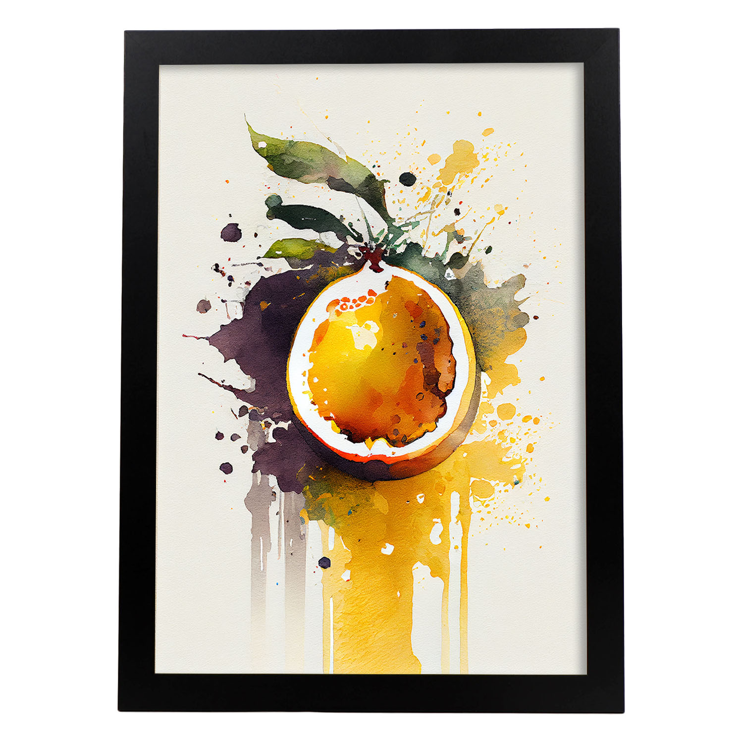 Fruit De Passion Affiche Dans Le Style Aquarelle Fruits Illustration ...