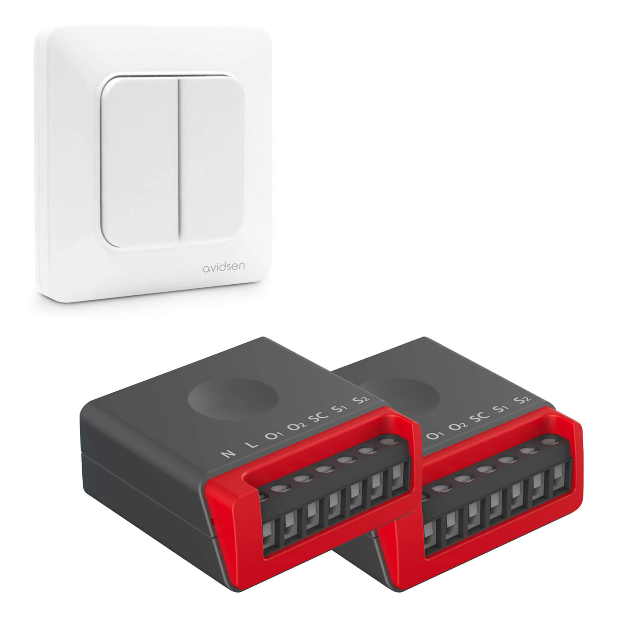 Kit interrupteur double sans fil ET sans pile EnOcean avec module 2 ...