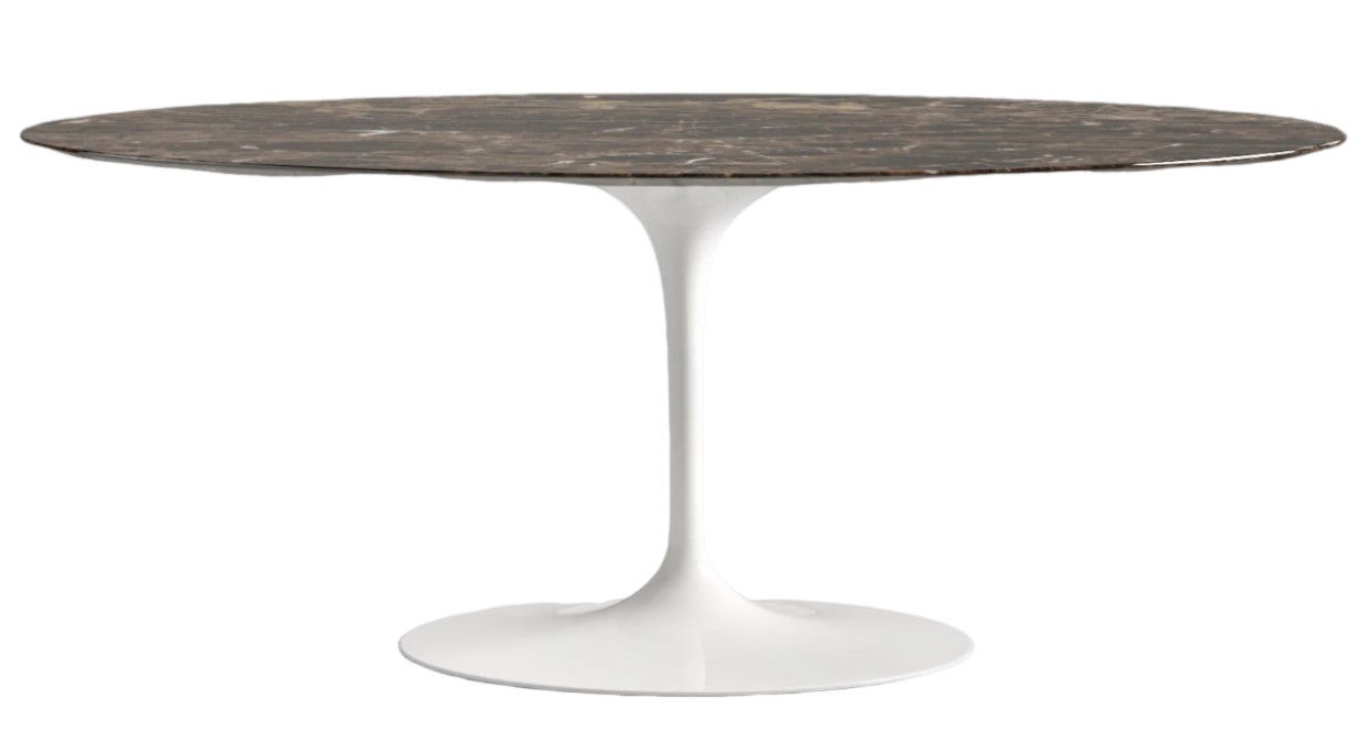 Table tulipe ovale plateau en marbre - Collection-Plateau Marbre brun ...