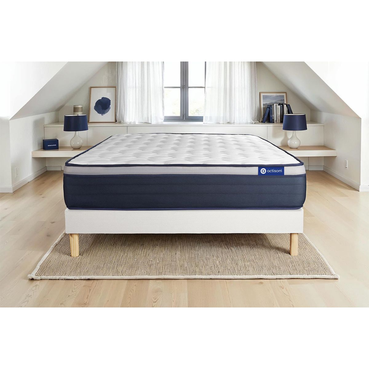 Ensemble matelas 180 x 200 cm Actiflex max - Ressorts ensachés et mémoire de forme - Ep : 26 cm ...