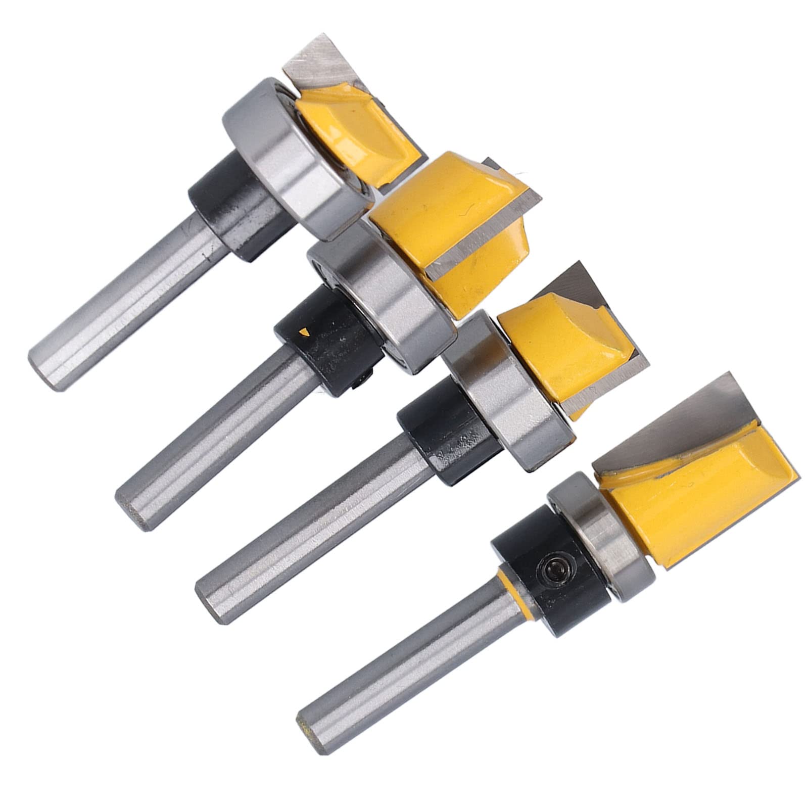 Ensemble de 4 fraises à gabarit, tige de 1/4 po, fraises à affleurer ...