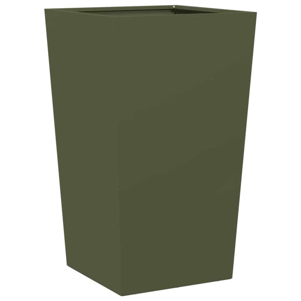 Jardinière | Pot de Fleurs vert olive 45x45x75 cm acier CFW87547 ...