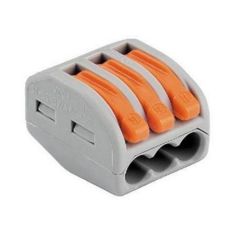 Regleta de bornes de palanca de 3 vías Wago con abrazadera de cable ...