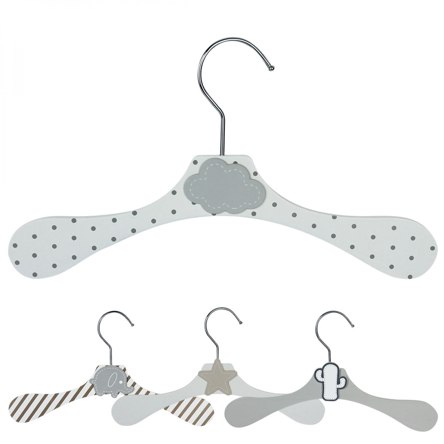 Lot de 10 cintres en bois 28 cm pour bébé, enfant avec crochet pivotant ...