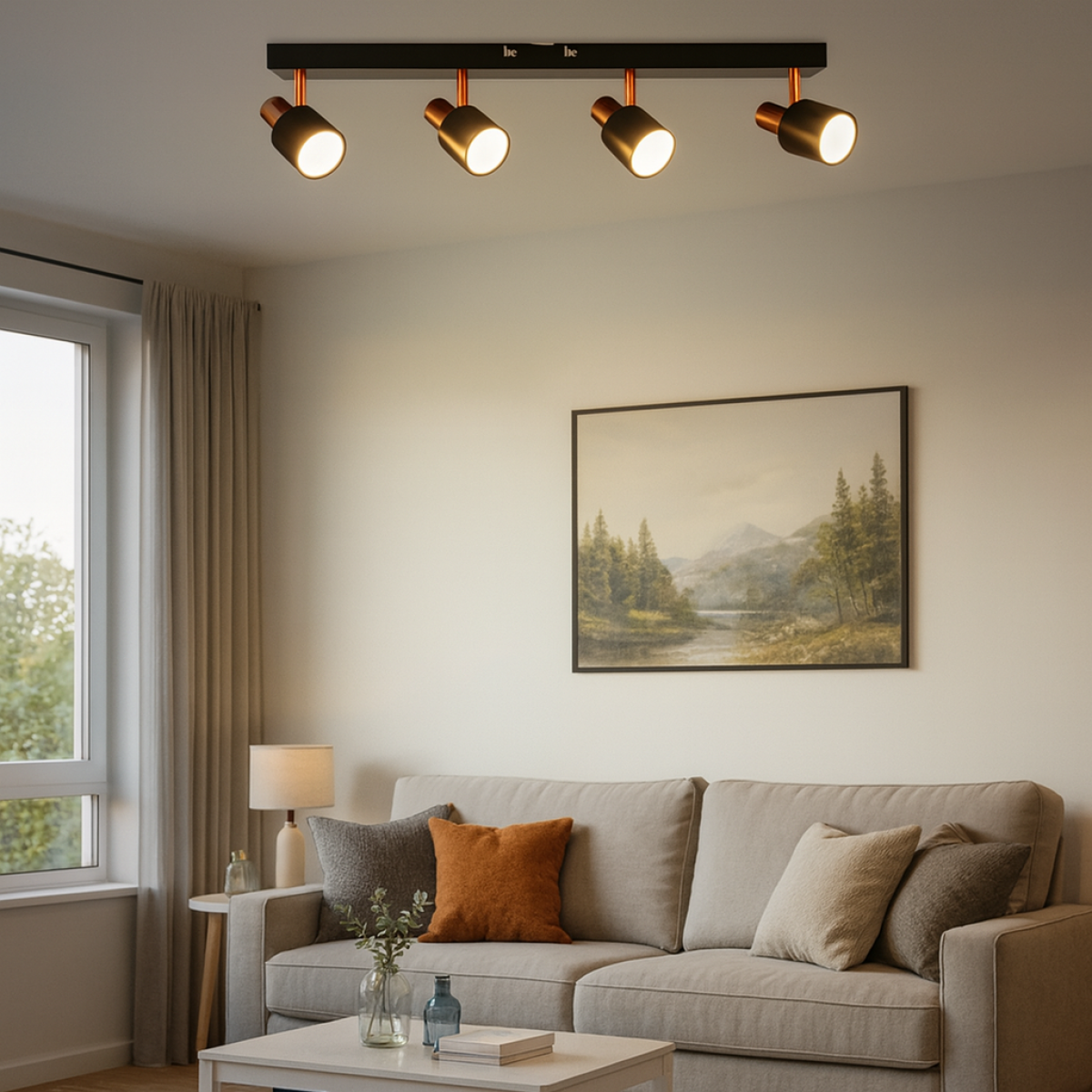 LEDUNI Lampara de Techo LED Ø56X13CM Serie Gold 4 Casquillo GU10 Para ...