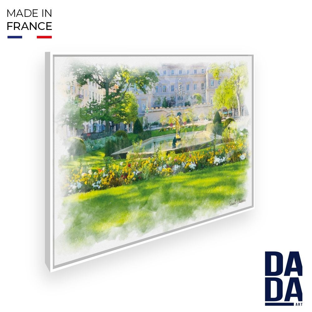Tableau Jardin de Saint-etienne / 45x60cm / Cadre Blanc / Fabriqué en ...