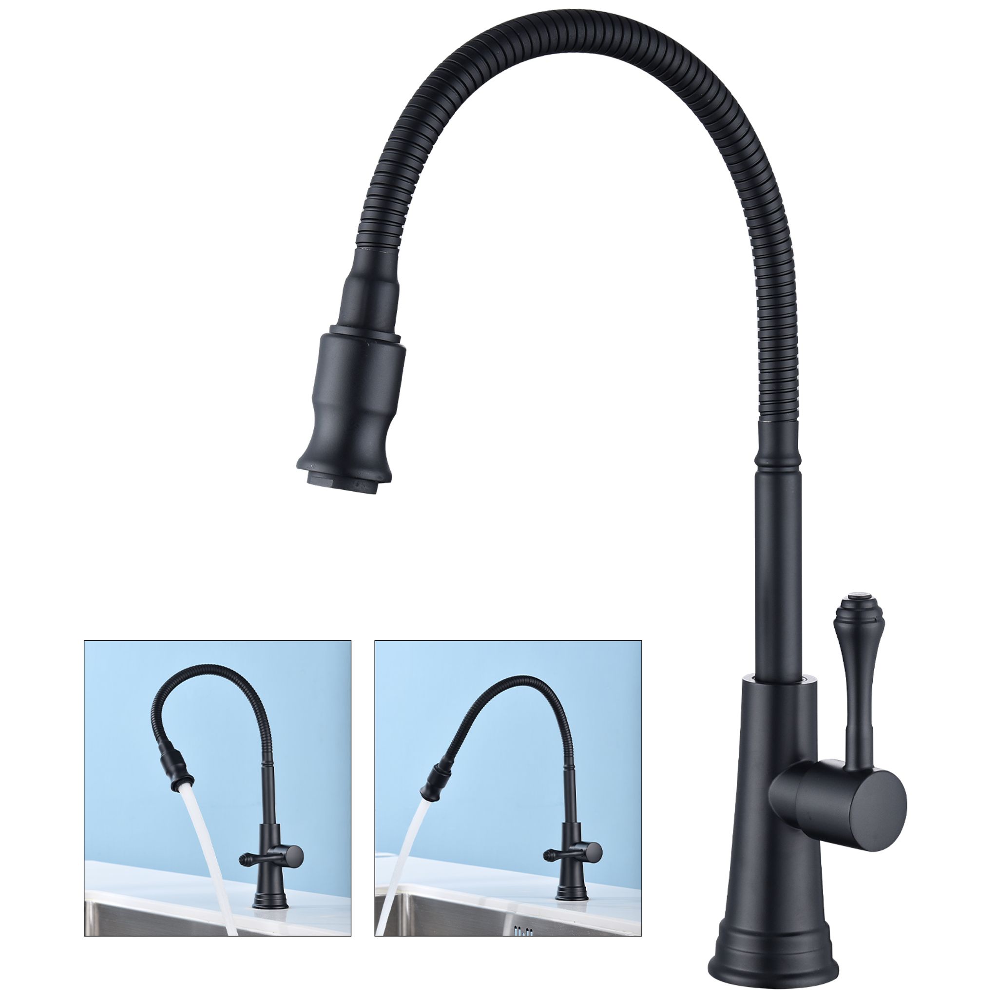 Robinet Simple Eau Froide Robinet d'évier de Cuisine Haut Bec Mitigeur ...