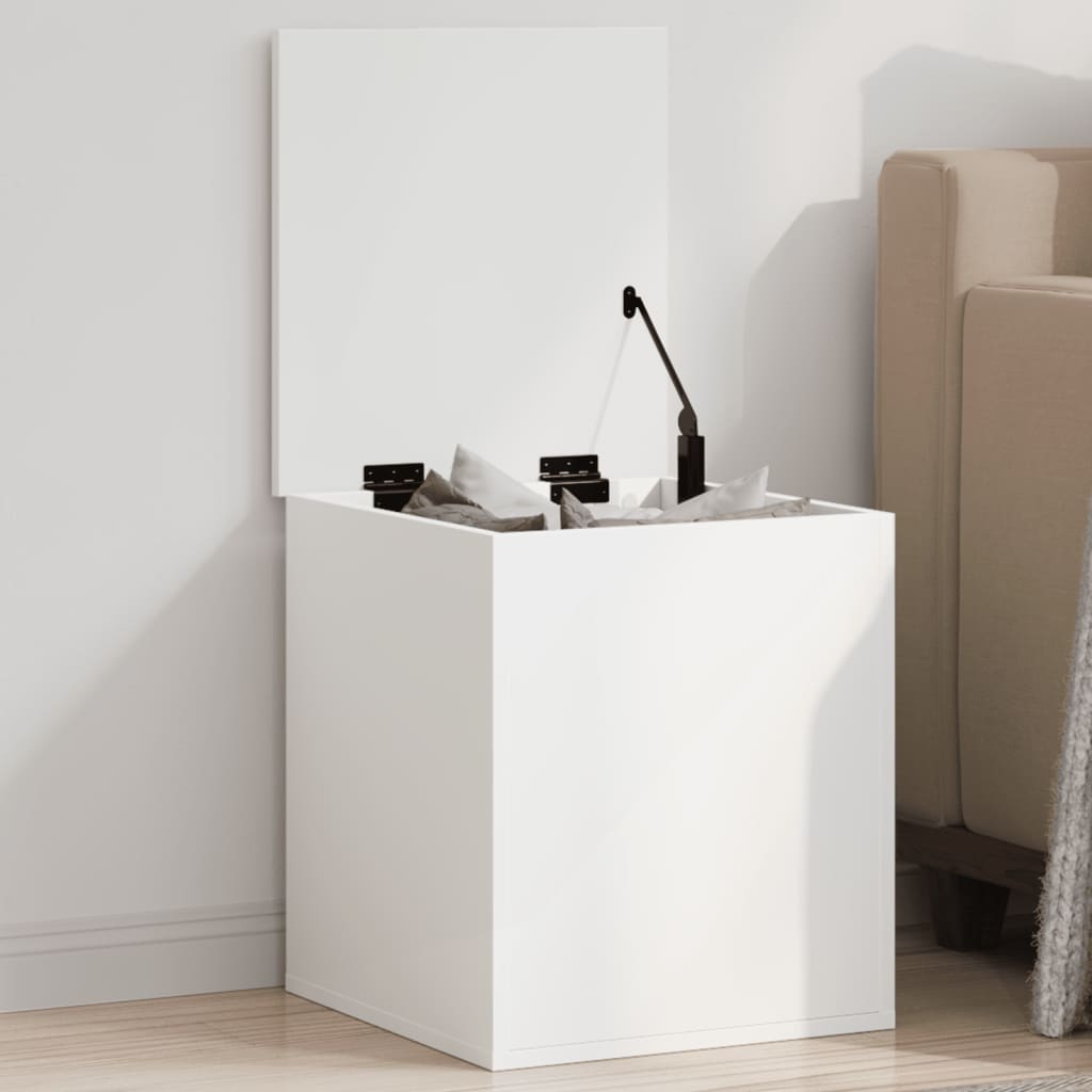 Caja de almacenamiento blanca 40x42x46 cm de madera contrachapada ...