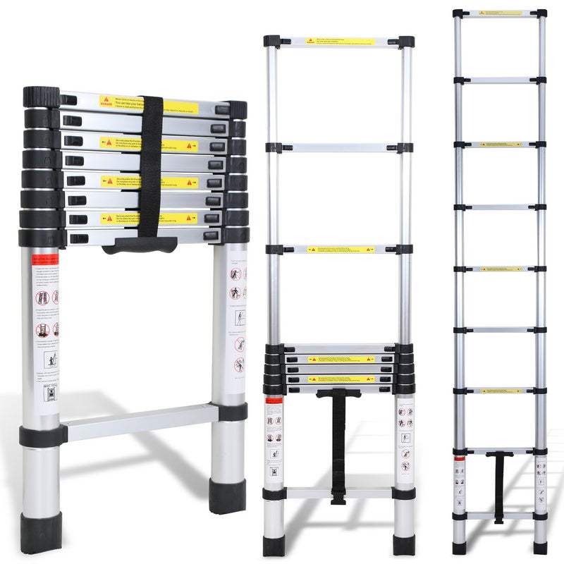 Escalera telescópica Escalera extensible ligera de aluminio, escalera ...