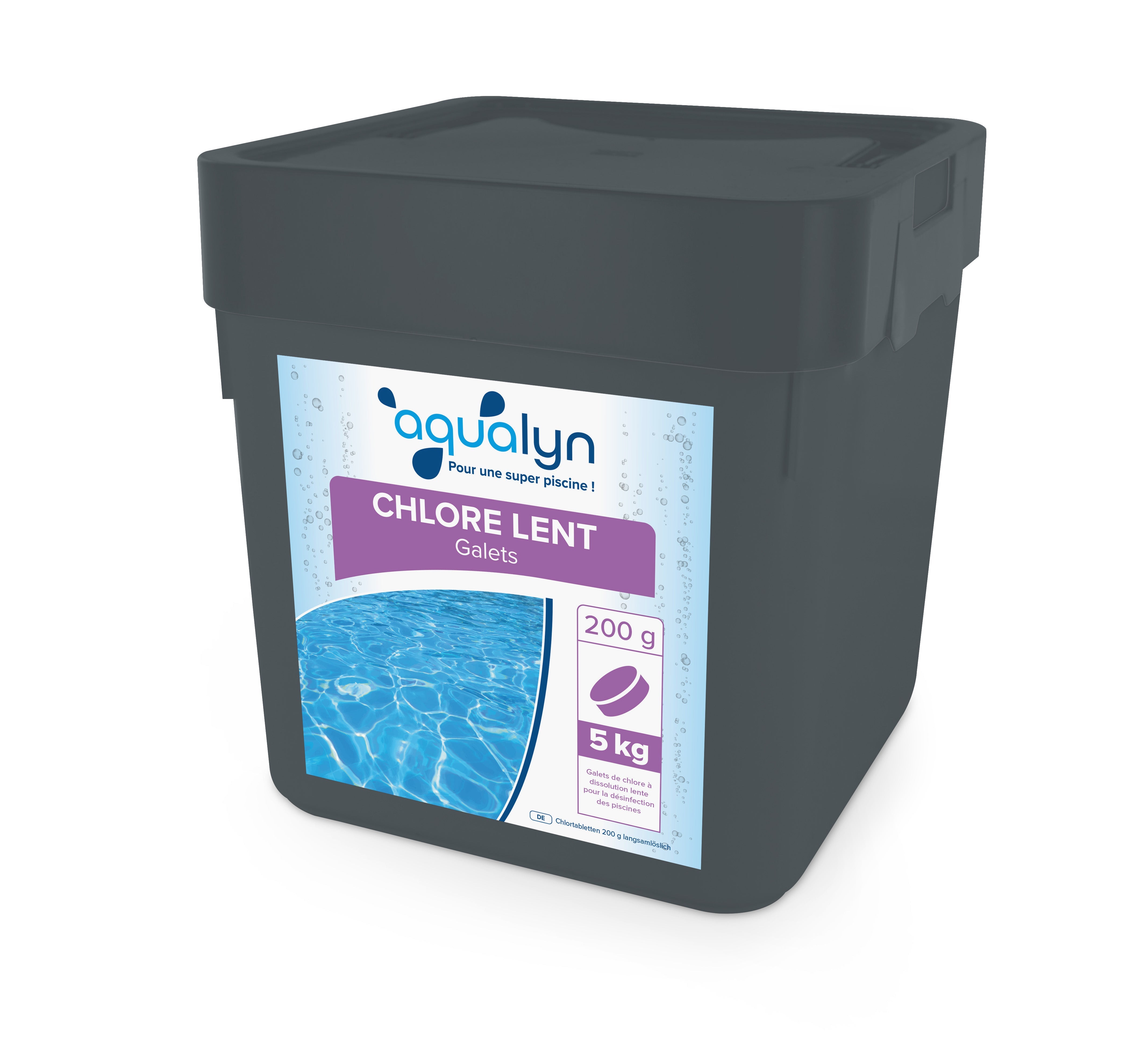 Chlore lent en galets 200 g seau 5 kg Aqualyn Lot de 4 Lot de 4 | Leroy ...