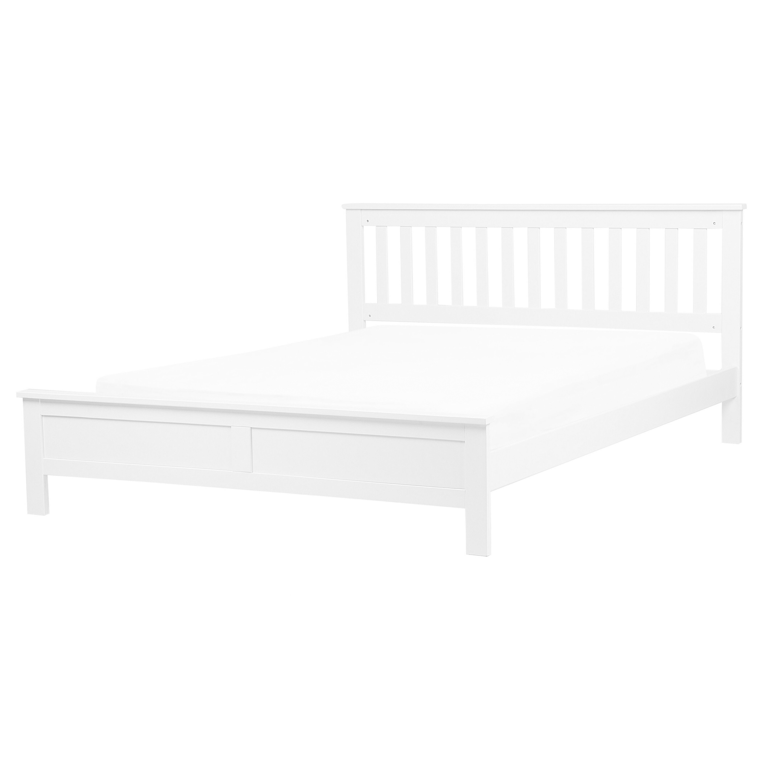Lit avec sommier Bois MAYENNE 160 x 200 cm Blanc | Leroy Merlin