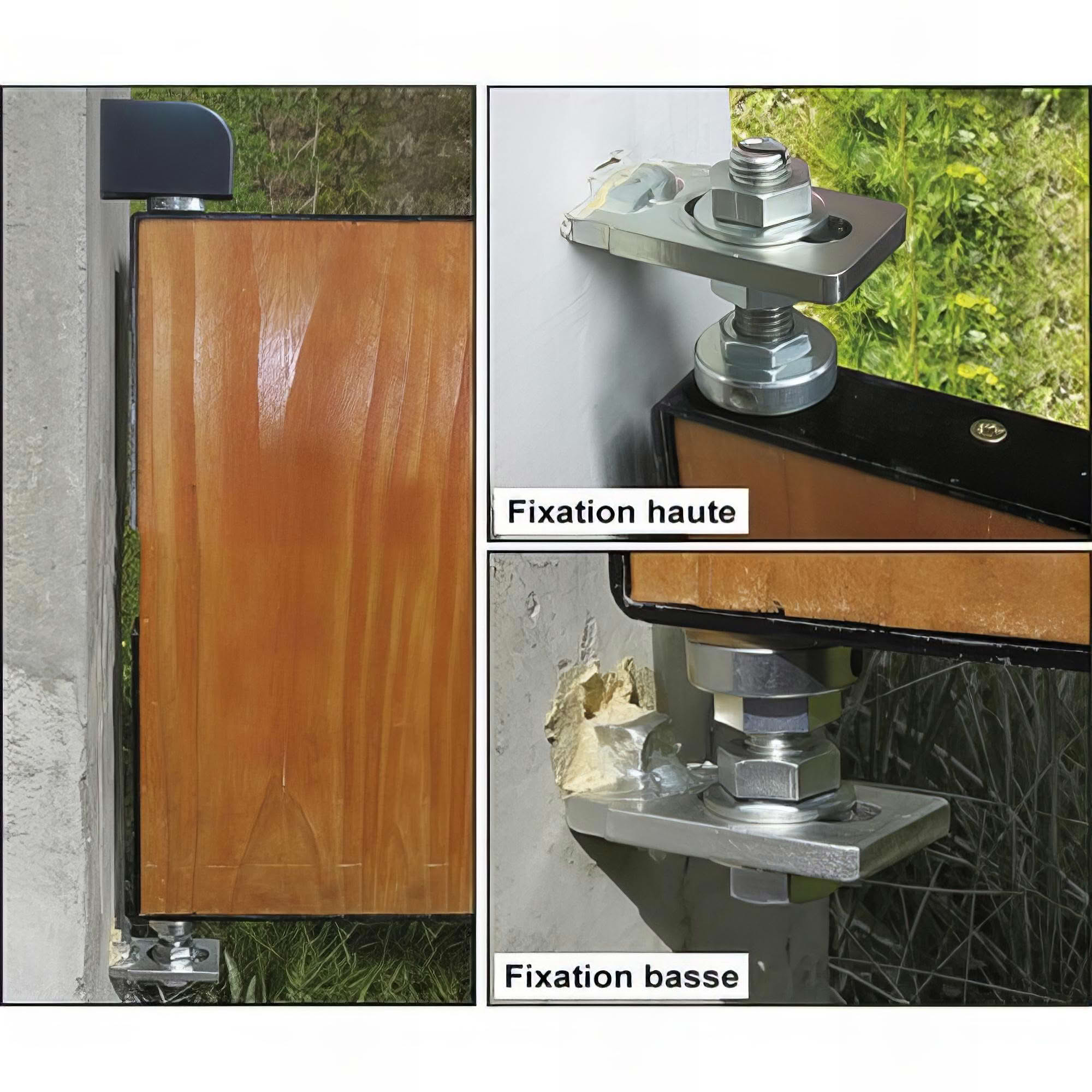 Pivot de portail bois sans seuil fixé à la résine - Kit fixation haute ...