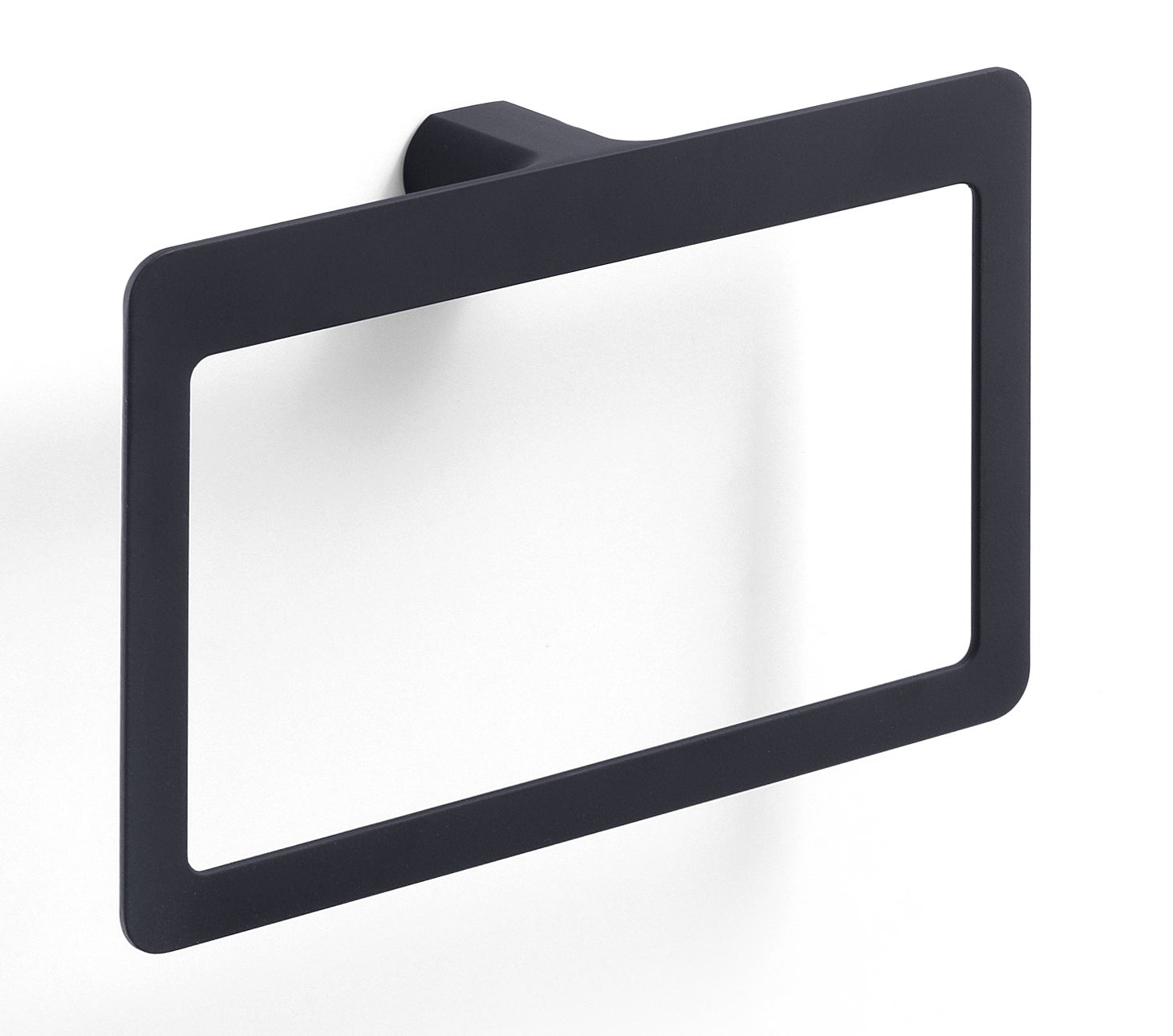 PORTA TOALLAS DE PARED CON ANILLO CUADRADO EN LATÓN OPACO NEGRO ...