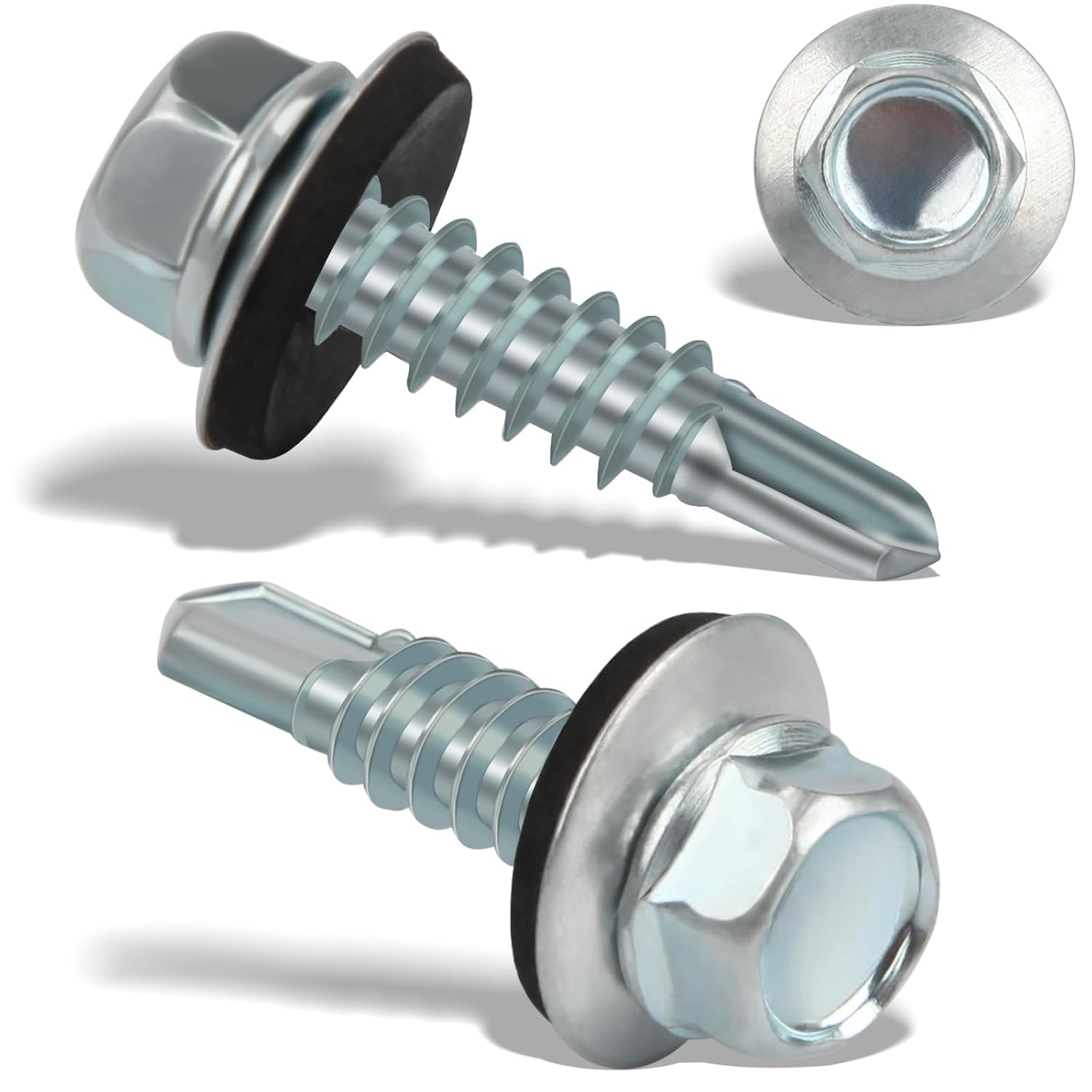 60PCS Vis Autoforeuse Metal 6,3x25 mm Vis Autoperforante Inox Bac Acier ...