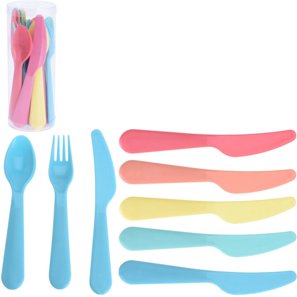 CUBERTERIA PLASTICO COLORES 18 PIEZAS | Leroy Merlin