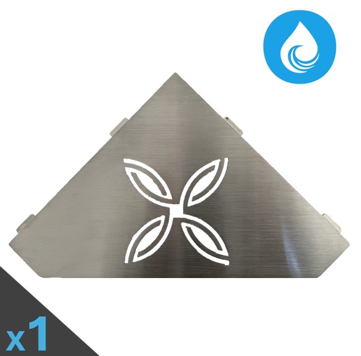 Tablette d'angle murale de douche Floral - Acier brossé | Leroy Merlin