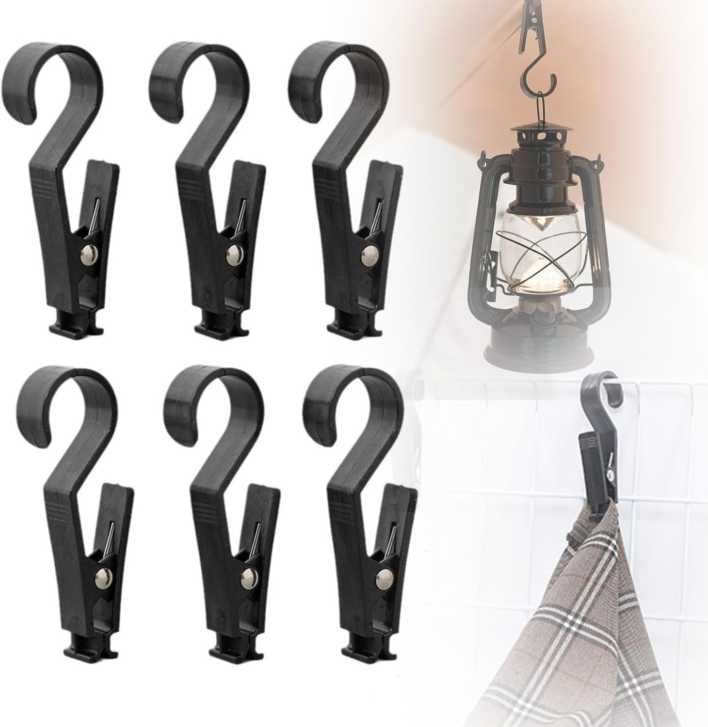 Paquete de 6 pinzas para ropa, multiusos, para tienda de campaña, color ...