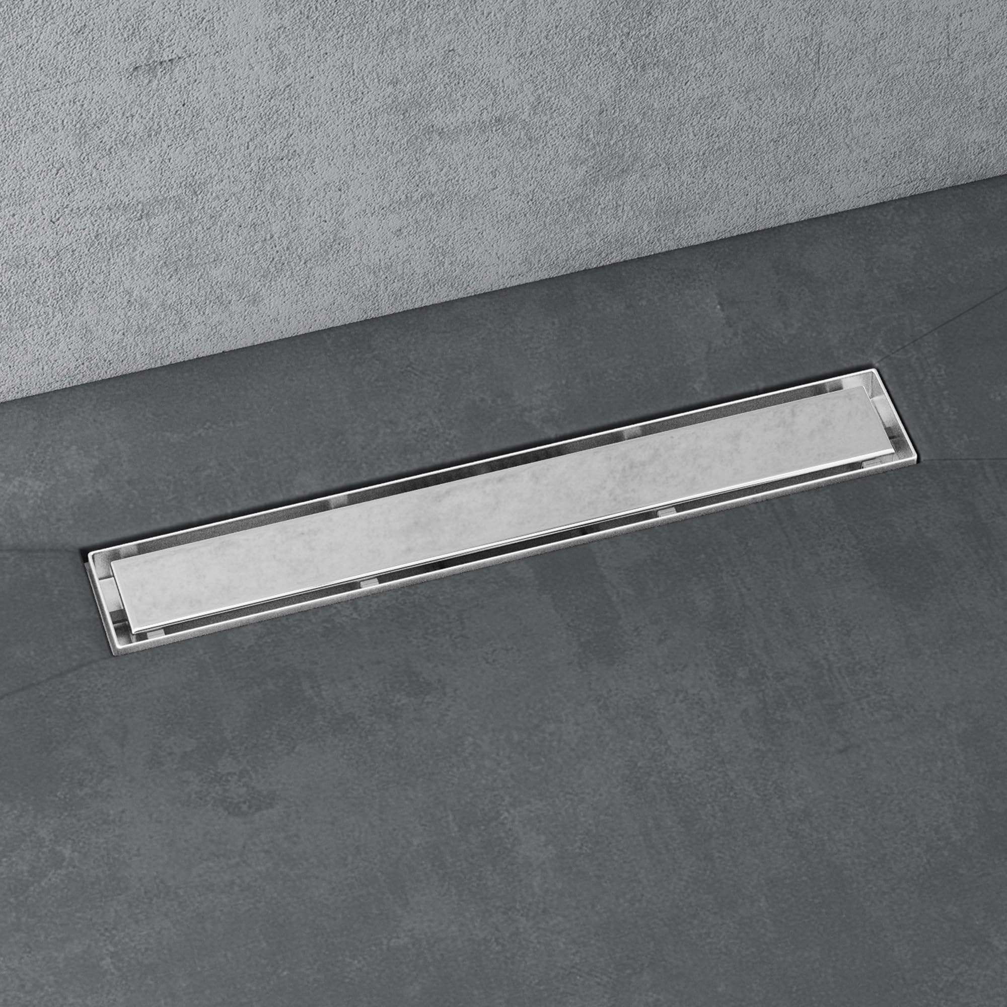 Doporro Caniveau de Douche Italienne Extra Plate Chromé en Inox 50 cm ...