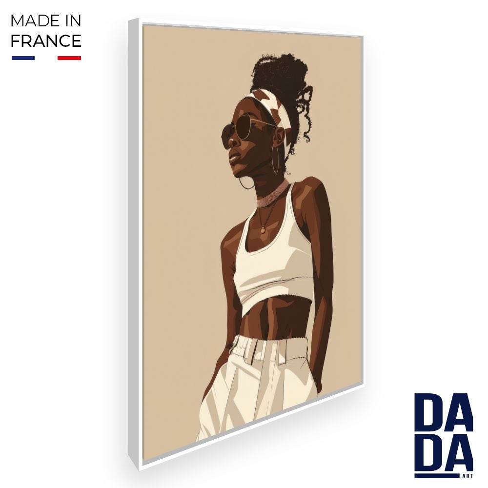 Toile encadrée Élégance urbaine chic / 50x70cm / Cadre Blanc / Fabriqué ...