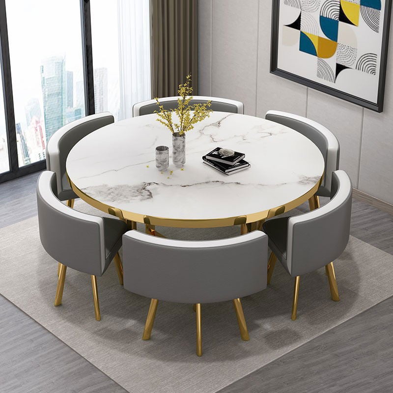 Table à manger ronde et chaises encastrable PopUp XL | Leroy Merlin