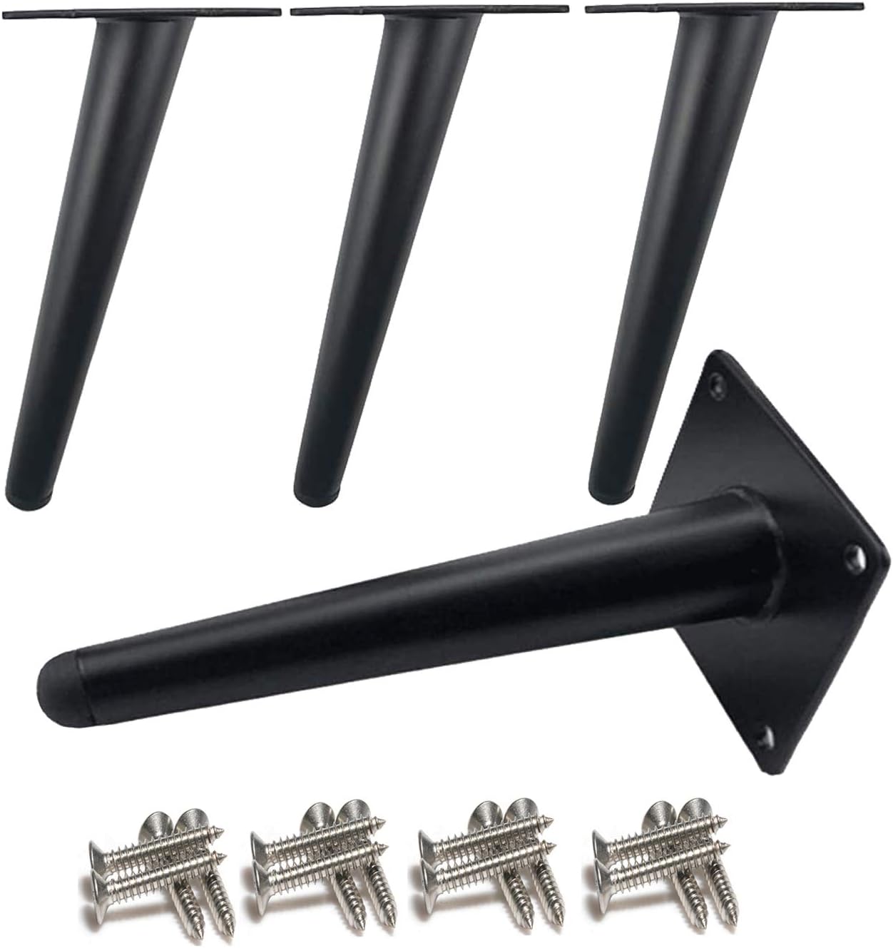 4 Piece Furniture Slanted Table Legs - Slanted Taper 30cm, Painted ...