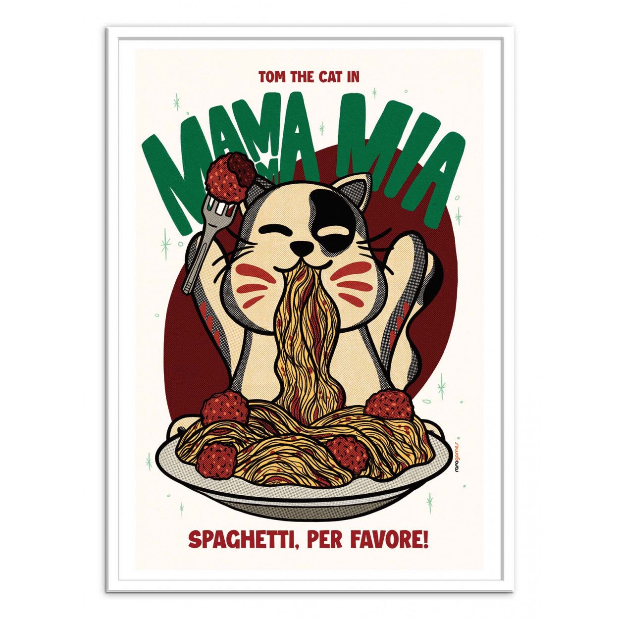 Art-Poster - Mama Mia - Rafa Gomes - avec cadre blanc 50 x 70 cm ...