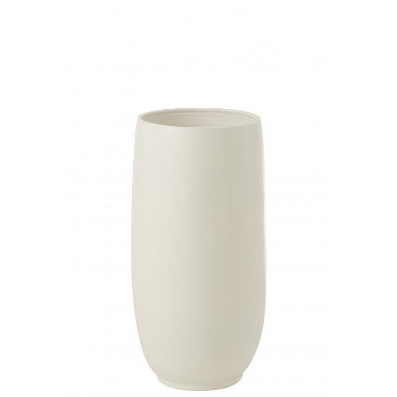 Jarrón largo de cerámica blanco 31x31x71 cm | Leroy Merlin