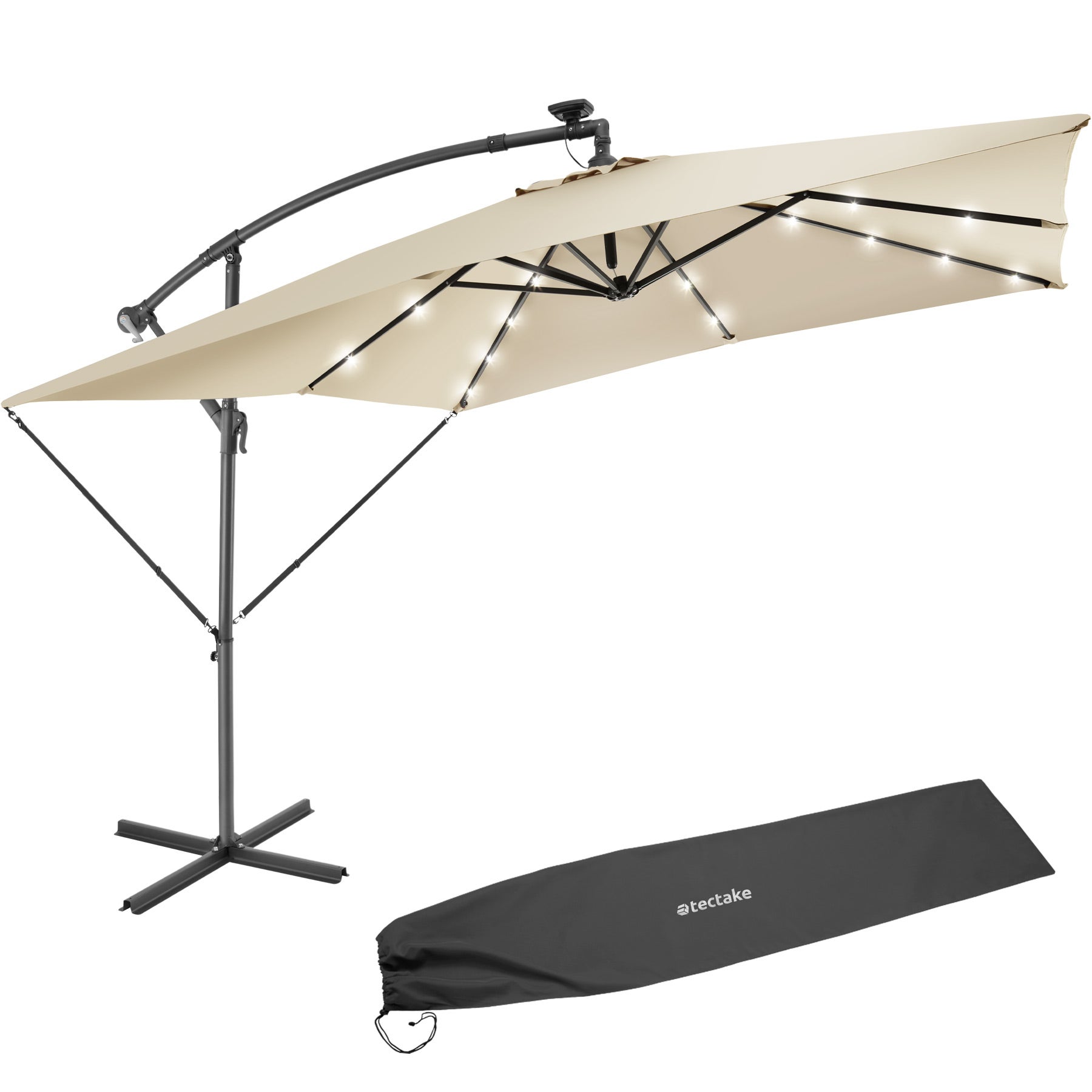 TECTAKE Parasol 250 x 250 cm con luces solares LED | Leroy Merlin