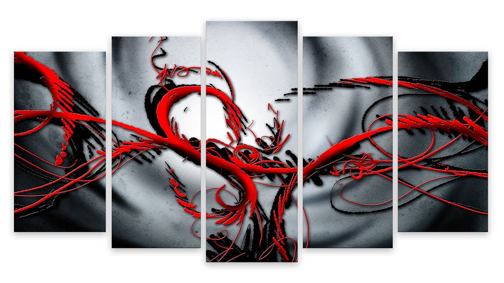 Tableau 5 parties deco elegance et modernité - 150x80 cm | Leroy Merlin