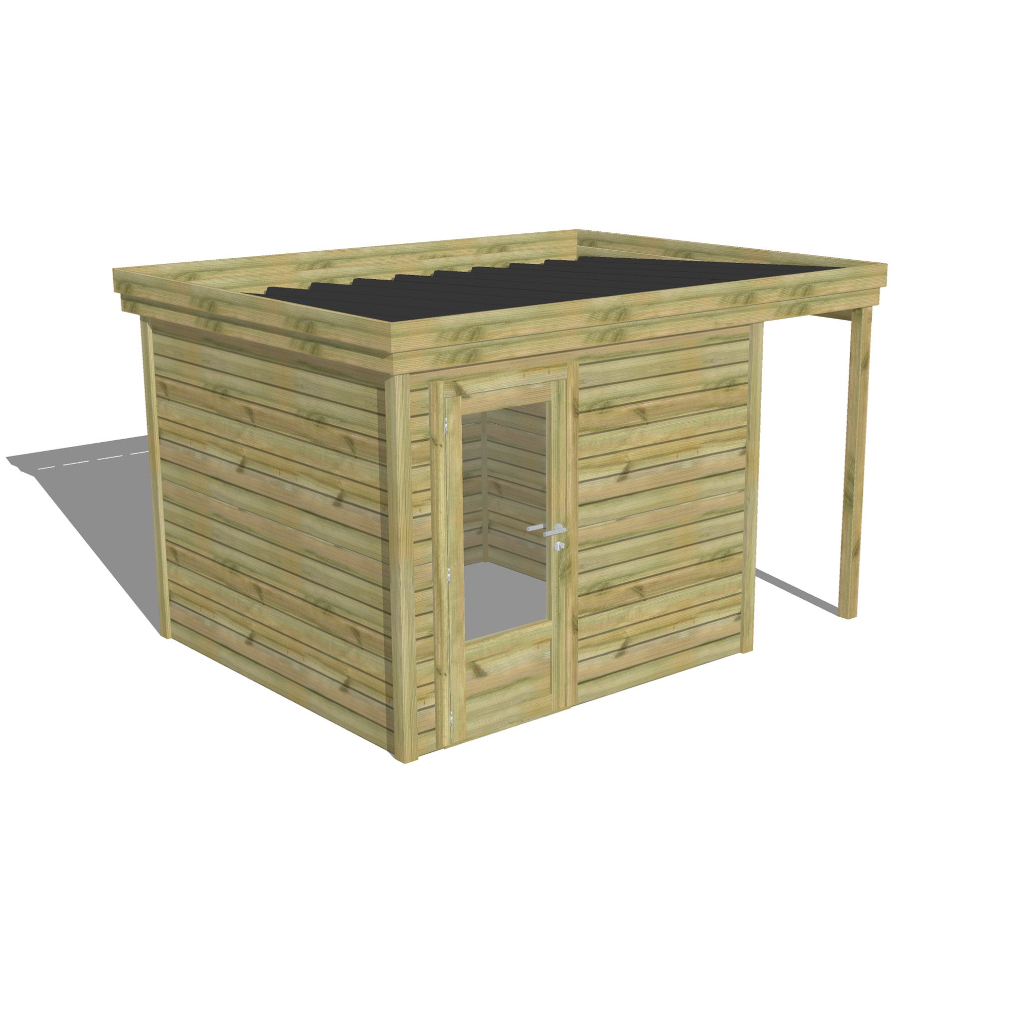 ABRI DE JARDIN bois Pin traité autoclave 27mm - 3,64x2,64m / 10m2 - Bac ...