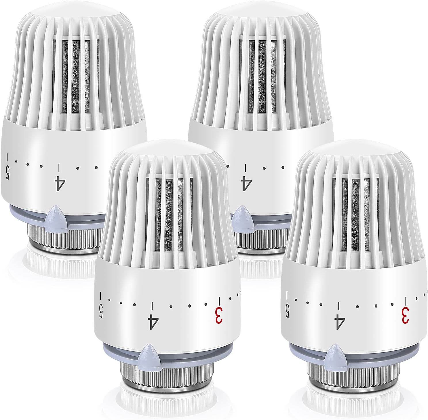 M30 X 1,5, blanc, robinet thermostatique de radiateur : 4 pièces tête ...