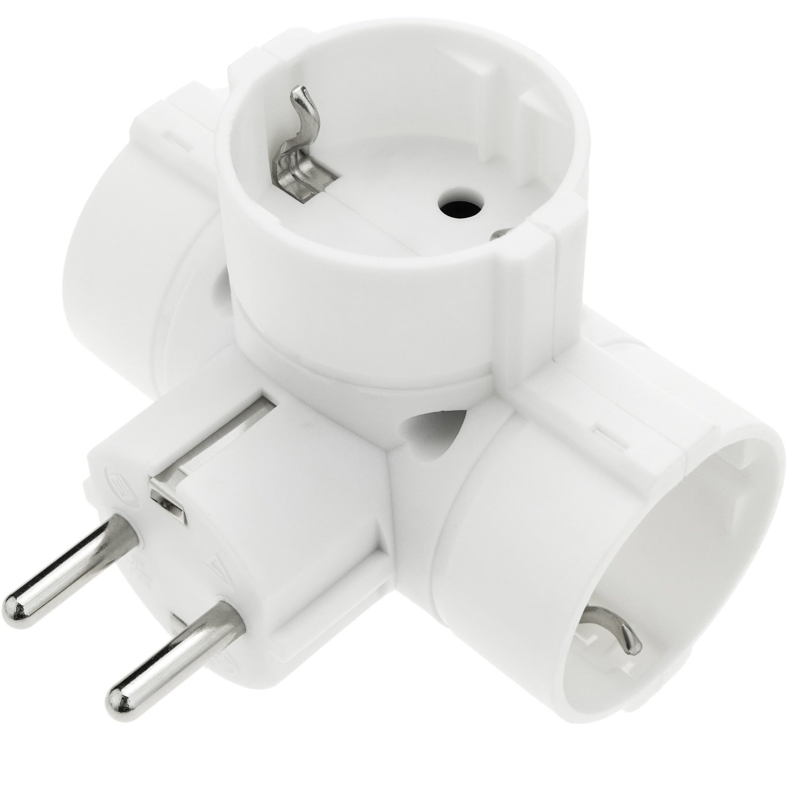 Adaptateur en T avec angle avec 3 prises Schuko 250V en blanc | Leroy ...